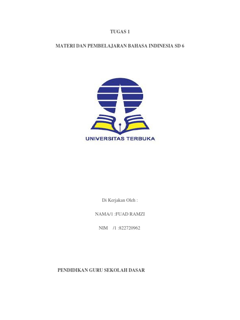 Tugas 1 Materi Dan Pembl. B. Indinesia | PDF