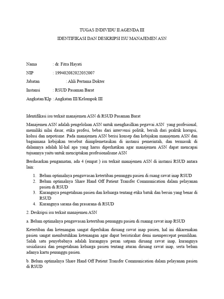 Tugas Individu II Agenda III | PDF | Sains & Matematika