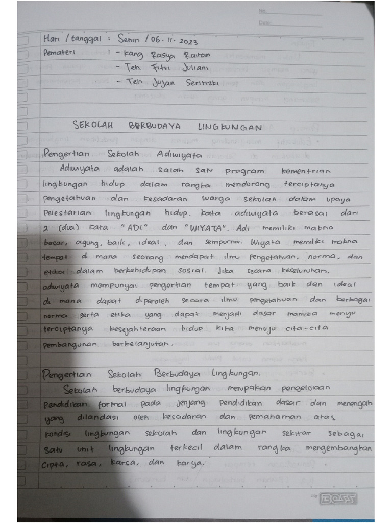 Aulia Kayla Rahmawati - Organisasi MPK - Materi Sekolah Berbudaya Lingkungan | PDF