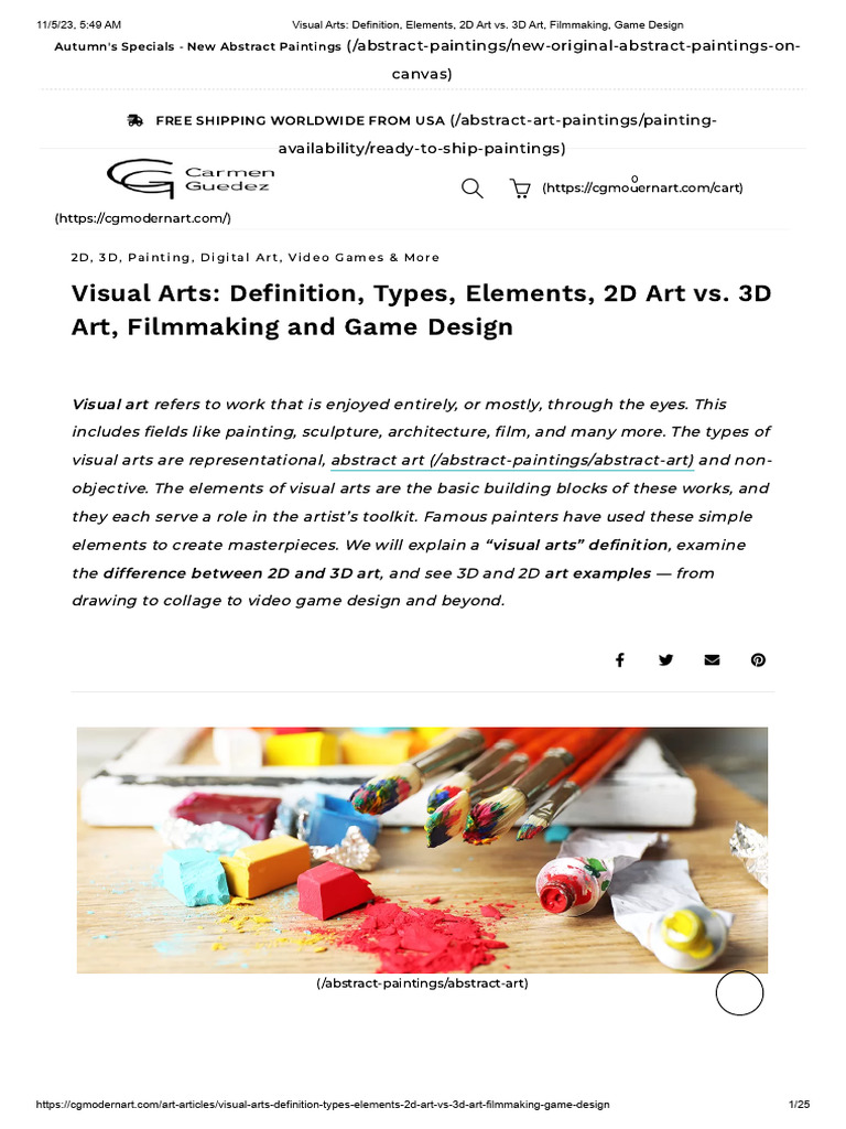 Visual Arts - Definition, Elements, 2D Art vs. 3D | Download Free PDF ...