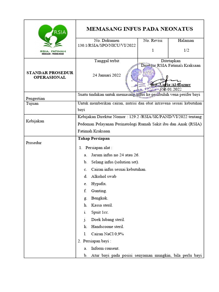 Pemasangan Infus pada Neonatus | PDF