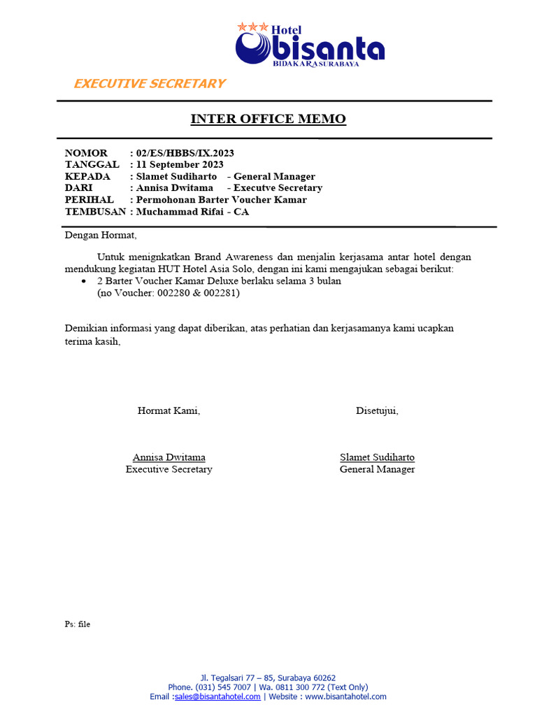 11092023 - 2. Permohonan Barter Voucher Kamar | PDF