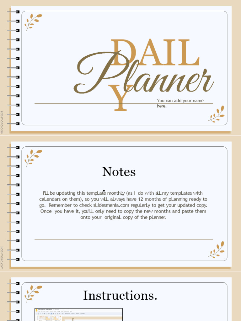Daily Planner SlidesMania | PDF | Software | Computing