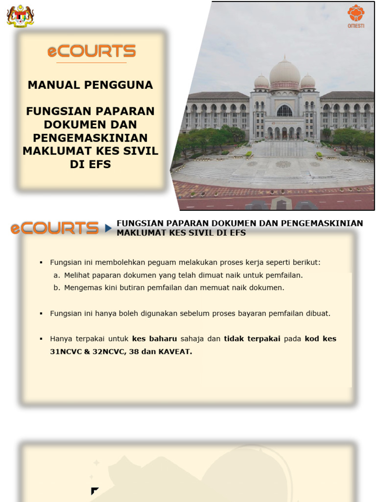 Manual Pengguna View Edit Function for EFS Civil Filing | PDF