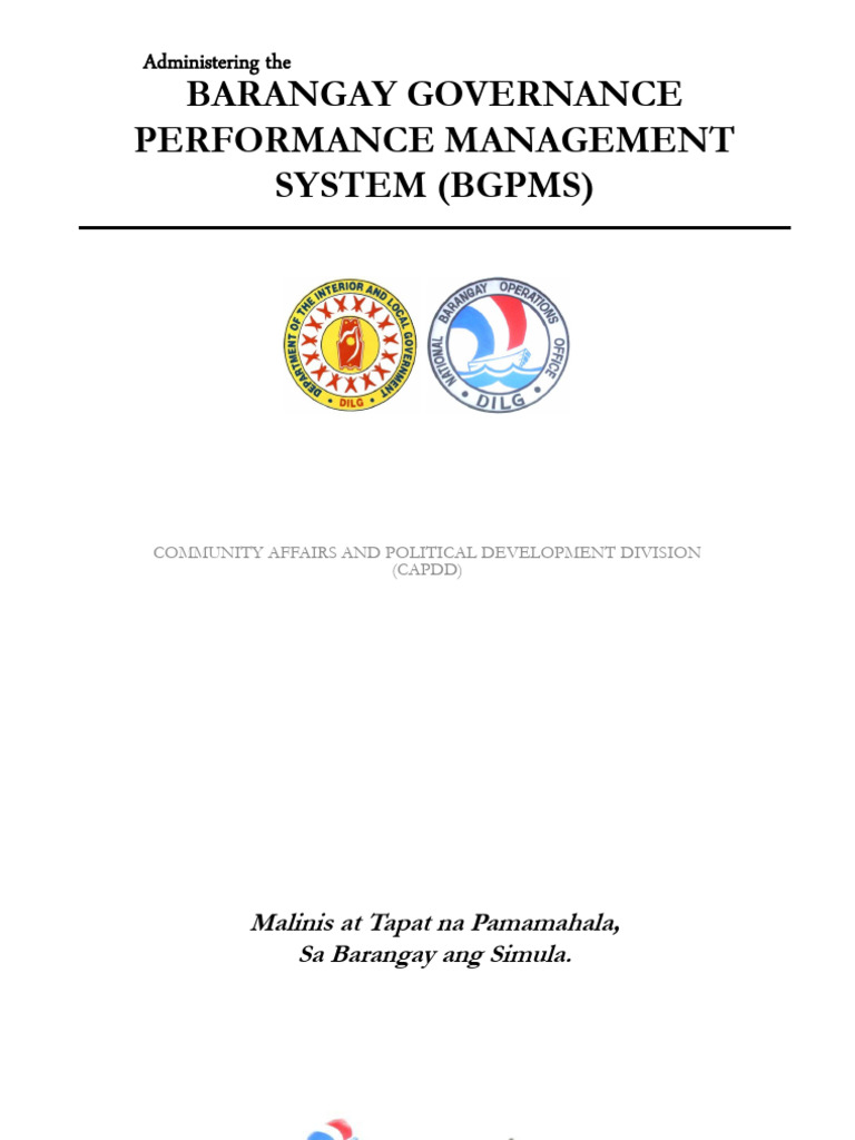 Barangay Governance Performance Management System | PDF | Governance ...