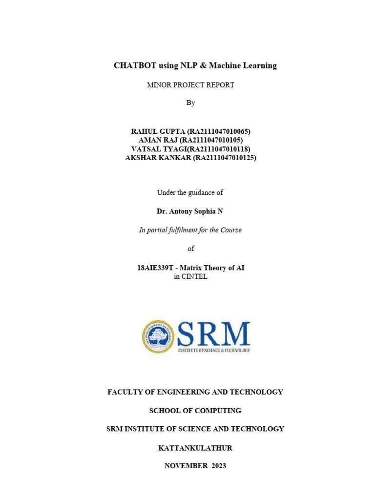 Matrix Project Chatbot | PDF | Databases | Artificial Intelligence