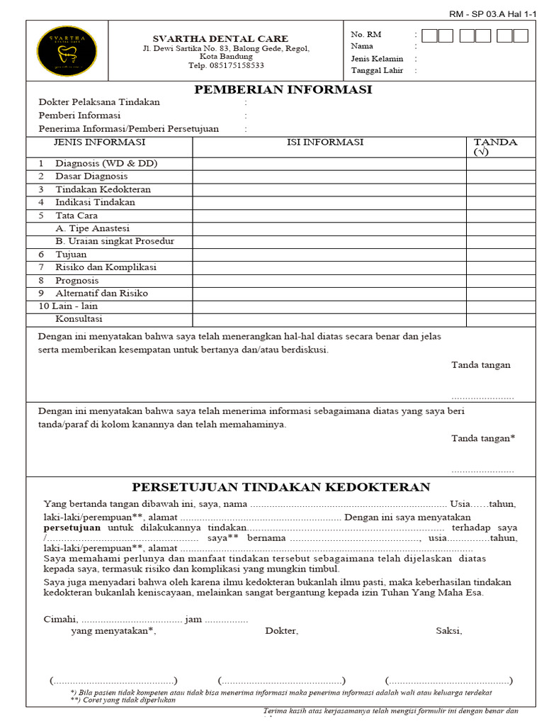 Form Rekam Mediss | PDF
