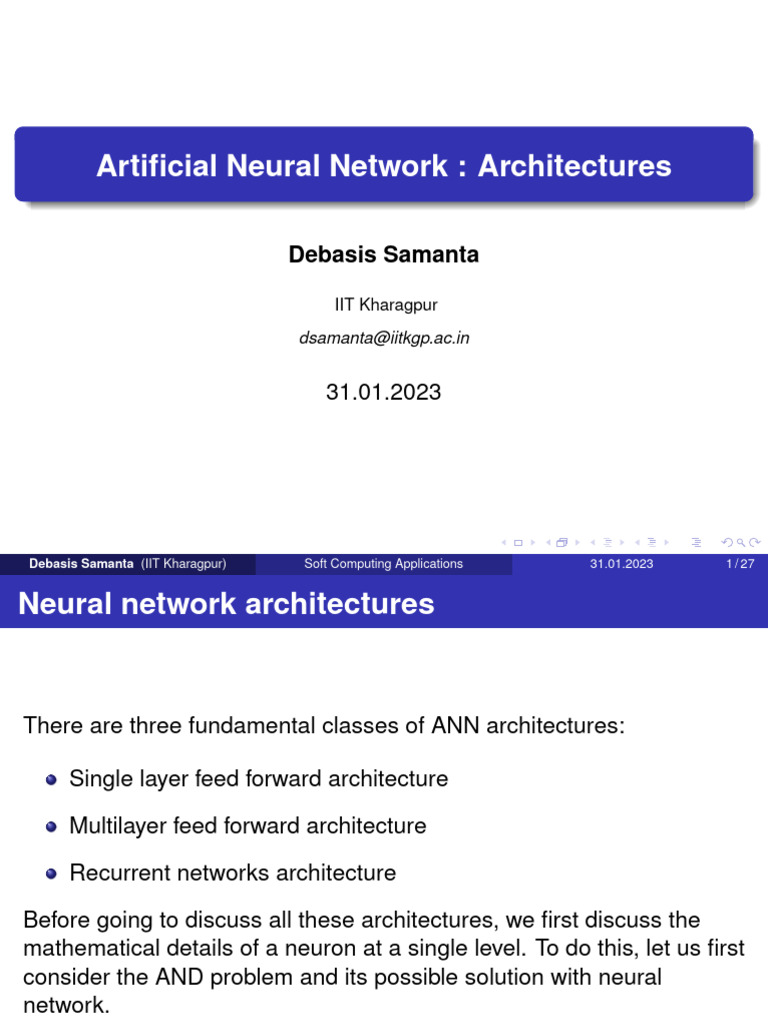 07 ANN Architecture | PDF | Artificial Neural Network | Statistics