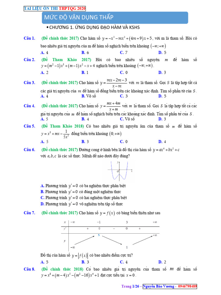 2d1-3 Ứng Dụng Đạo Hàm Và Kshs | PDF