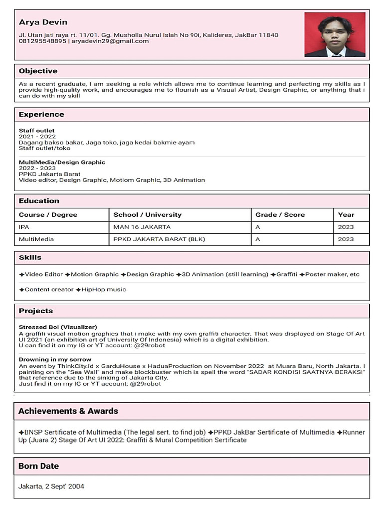 CV Blessed Boi | PDF