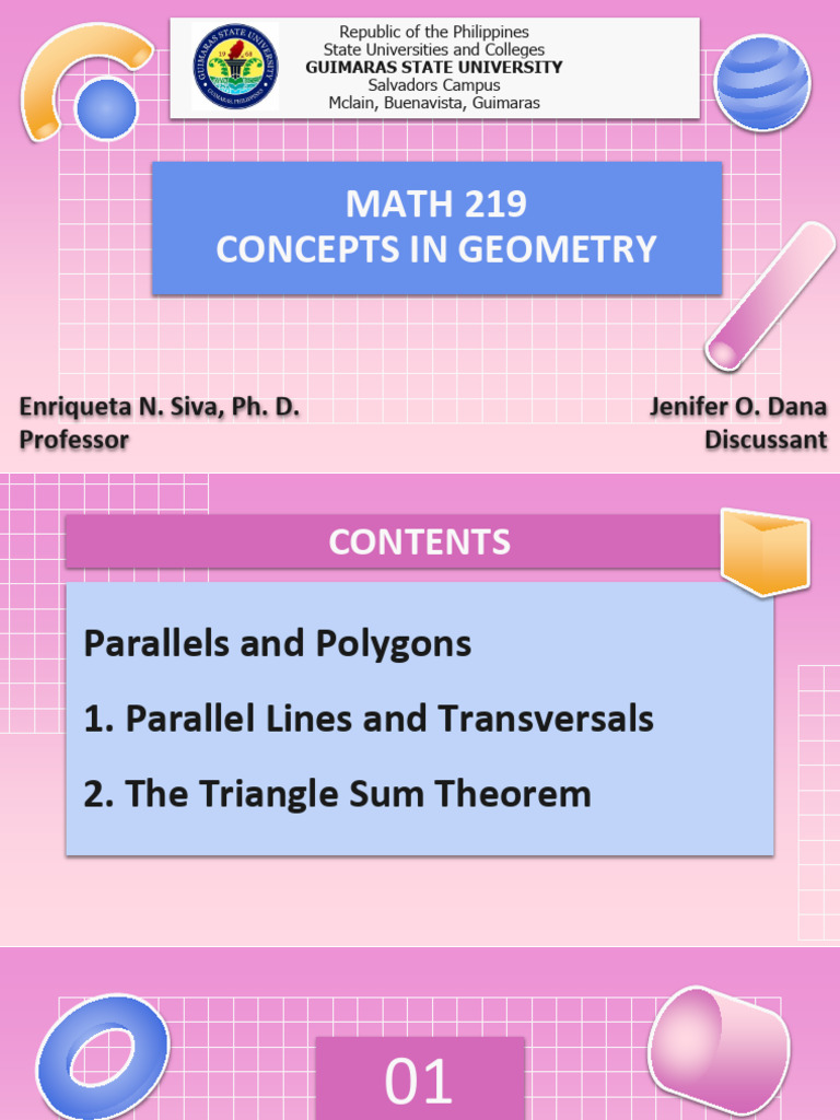 Parallel Lines & Transversal and The Triangle Sum Theorem | PDF ...