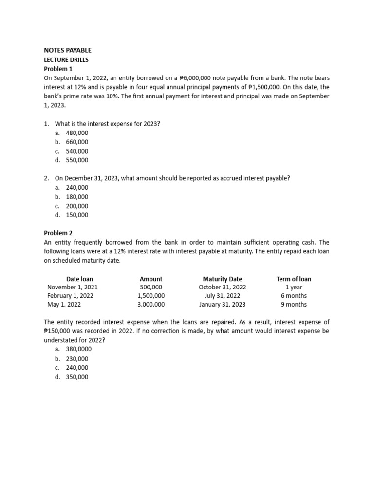 19 Notes Payable | PDF | Interest | Fair Value