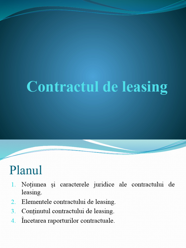 Contractul de Leasing | PDF