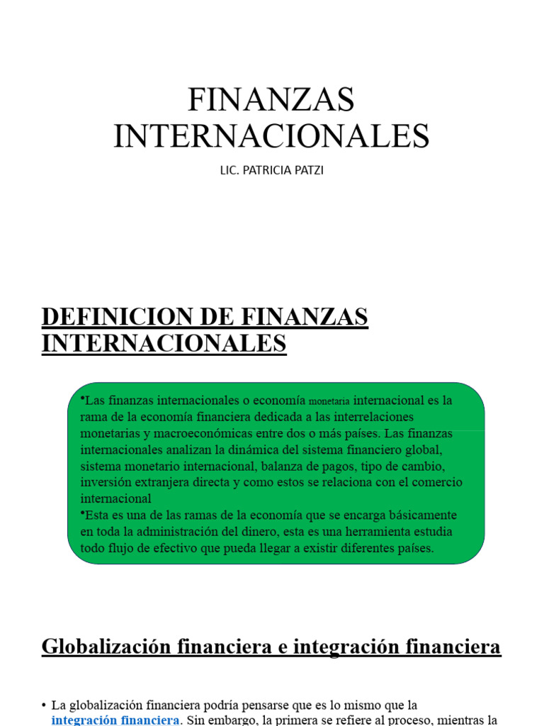 Fin. Internacional Diapo | PDF