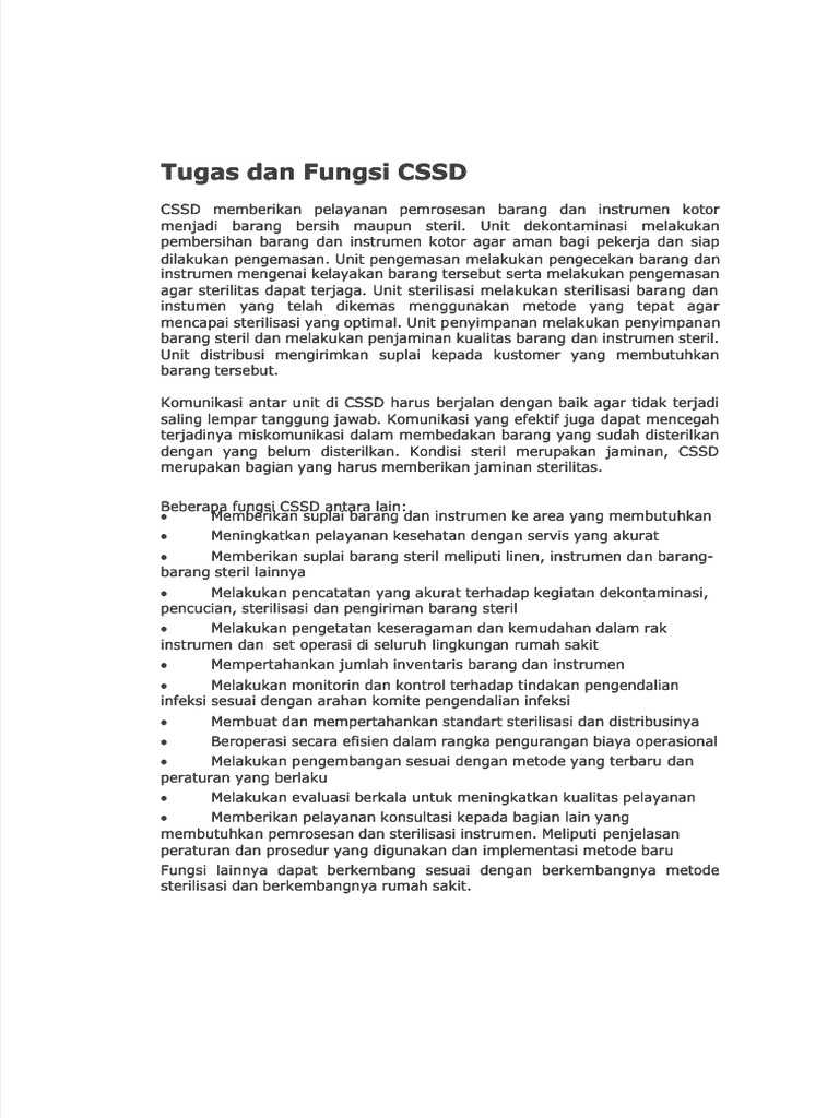 Pdf-Tugas-Dan-Fungsi-Cssd - Compress 2 | PDF