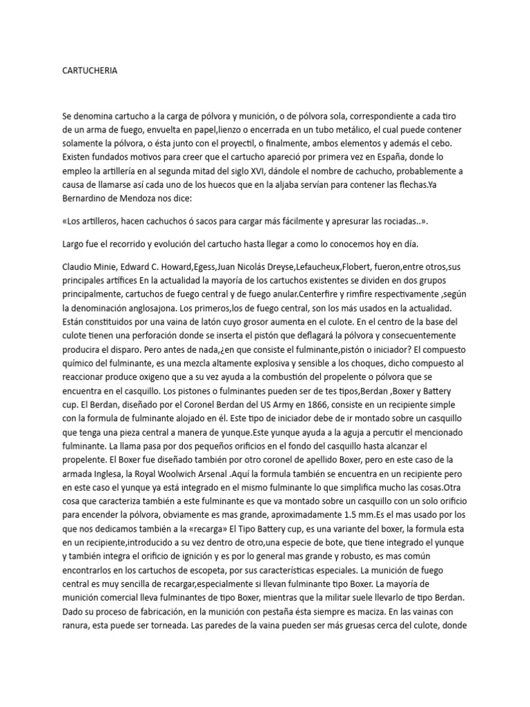 Cartucheria 001 90% | PDF | Cartucho (armas de fuego) | Pistola