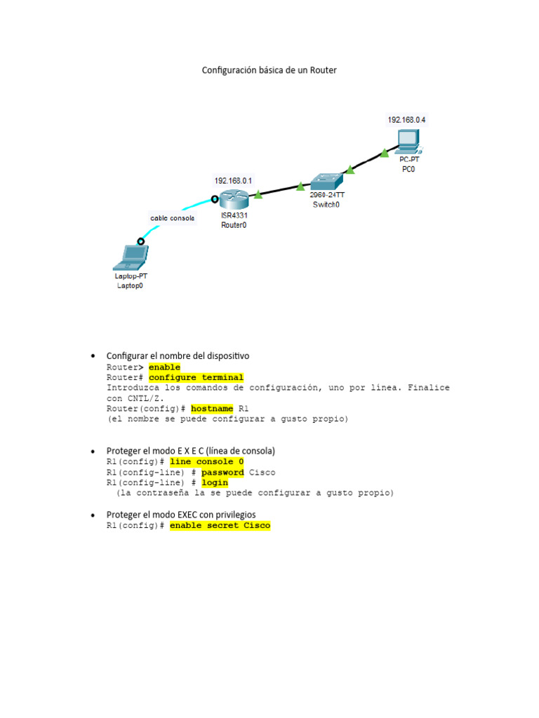 Configuración Básica de Un Router | PDF
