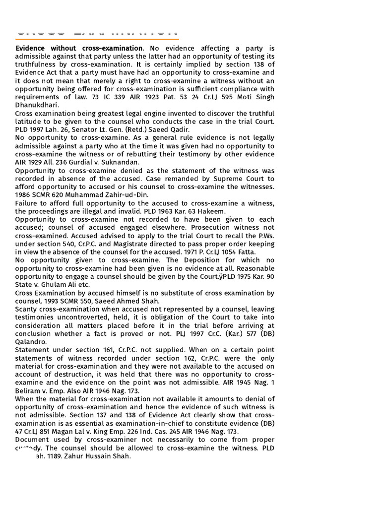 CROSS-EXAMINATION - Prosecutor General | PDF | Cross Examination | Witness