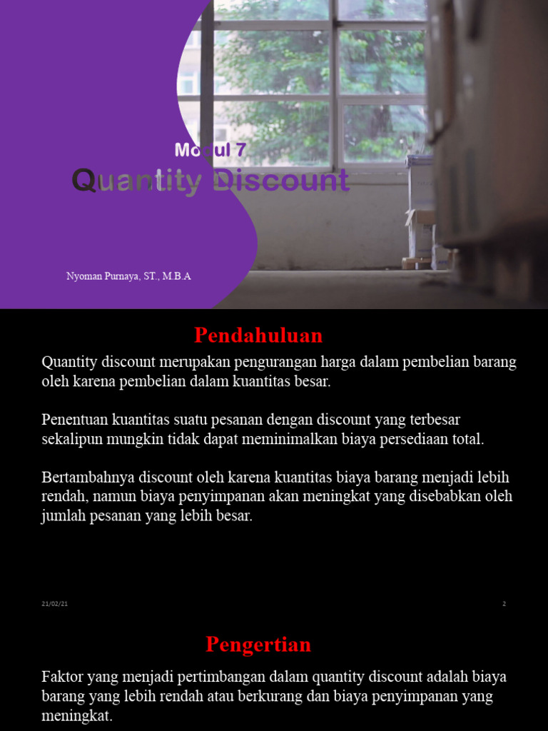 Sesi 7 Quantity Discount | PDF