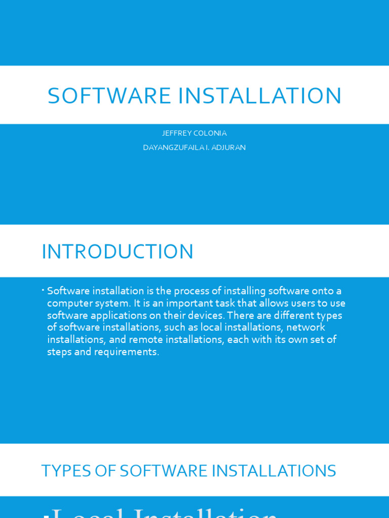 Software Installation | PDF