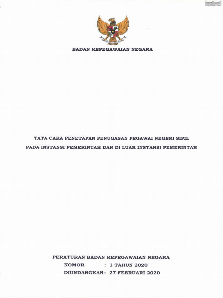 Perban Nomor 1 Tahun 2020 | PDF