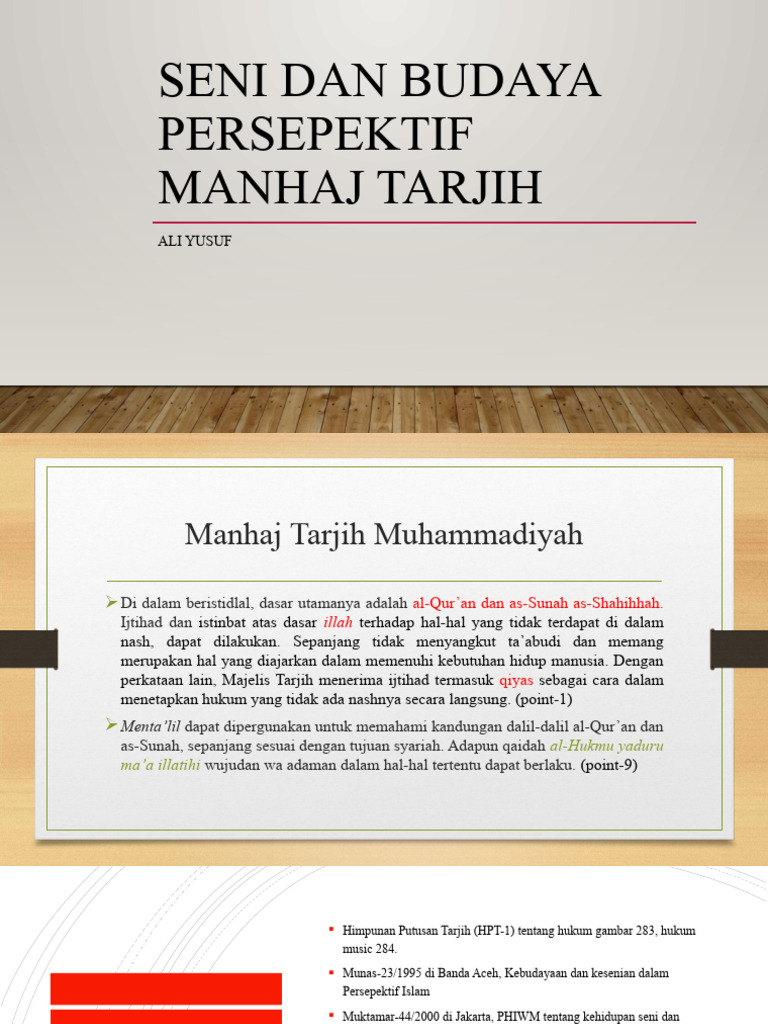 Seni dan Budaya Persepektif Manhaj Tarjih | PDF