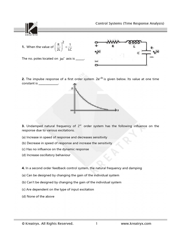 CS Time Response Q | PDF | Damping | Resonance