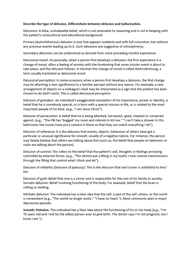 Assignment | PDF | Delusion | Obsessive–Compulsive Disorder