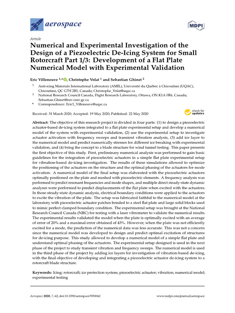 Numerical and Experimental Investigation of The Design of A ...