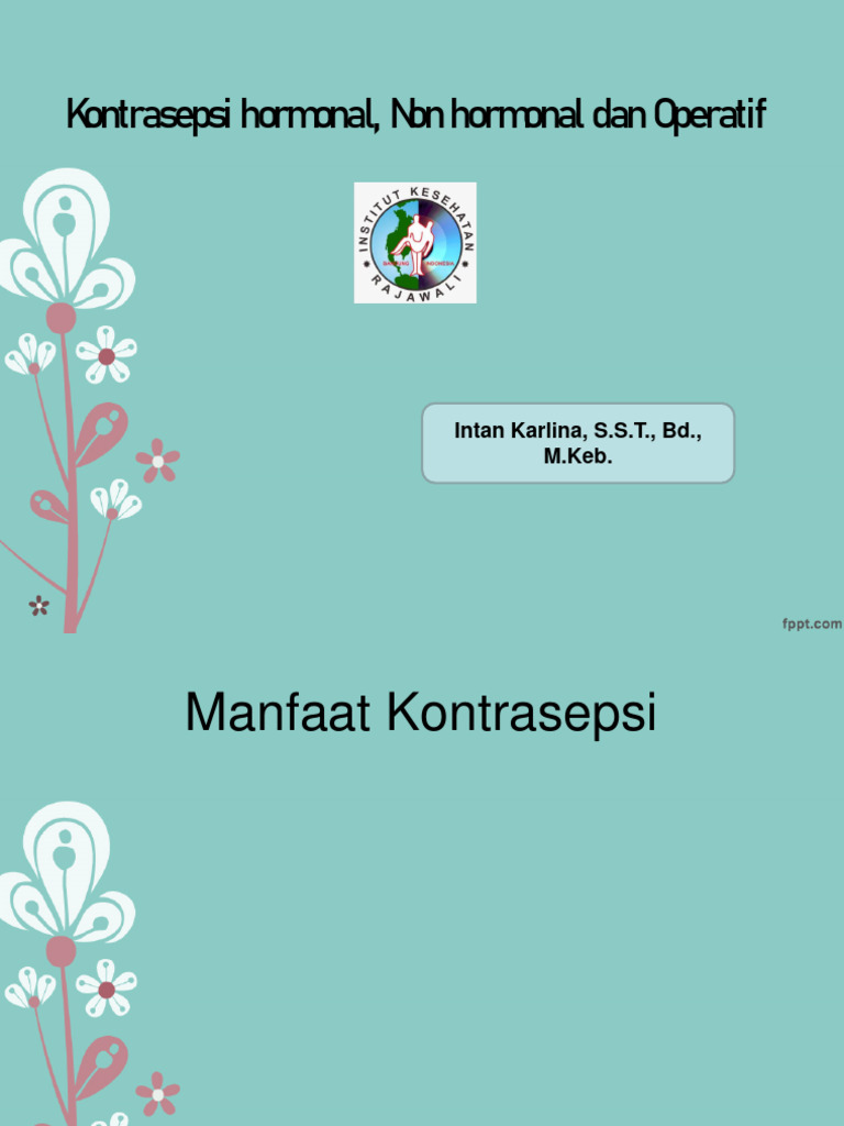 Jenis Kontrasepsi Hormonal dan Non-Hormonal | PDF