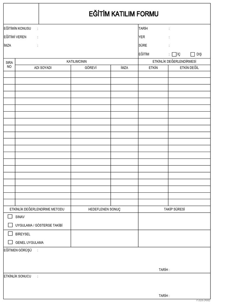 Eği̇ti̇m Katilim Formu | PDF