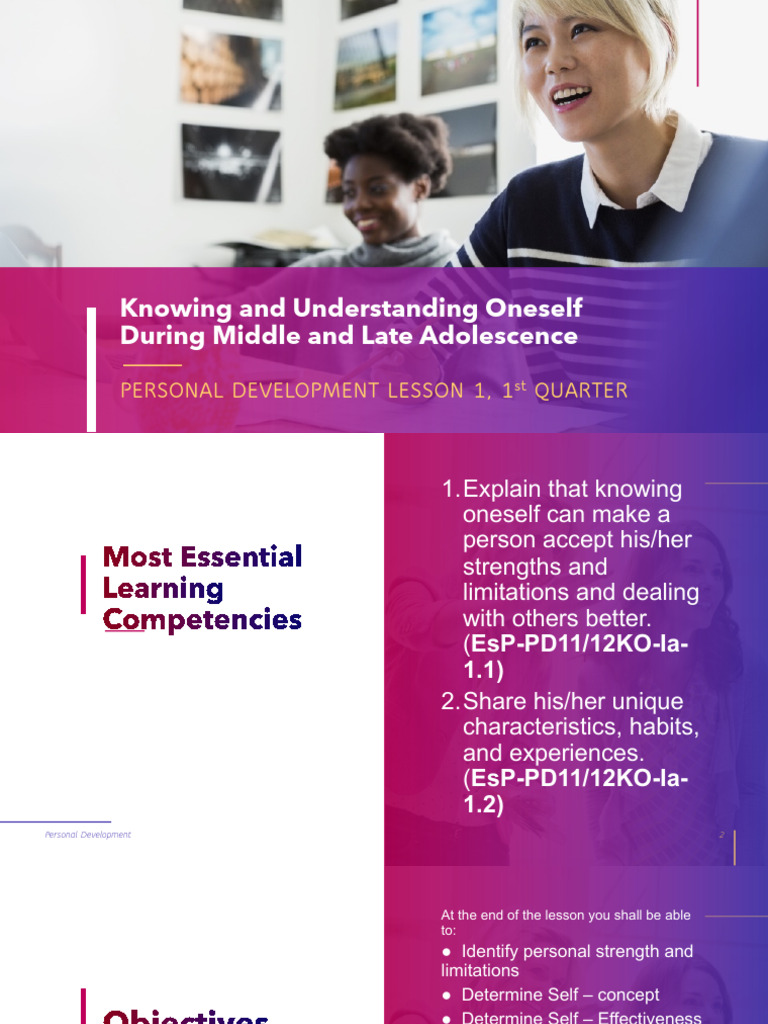 Personal Development Lesson 1 Final | PDF | Self Concept | Attitude ...