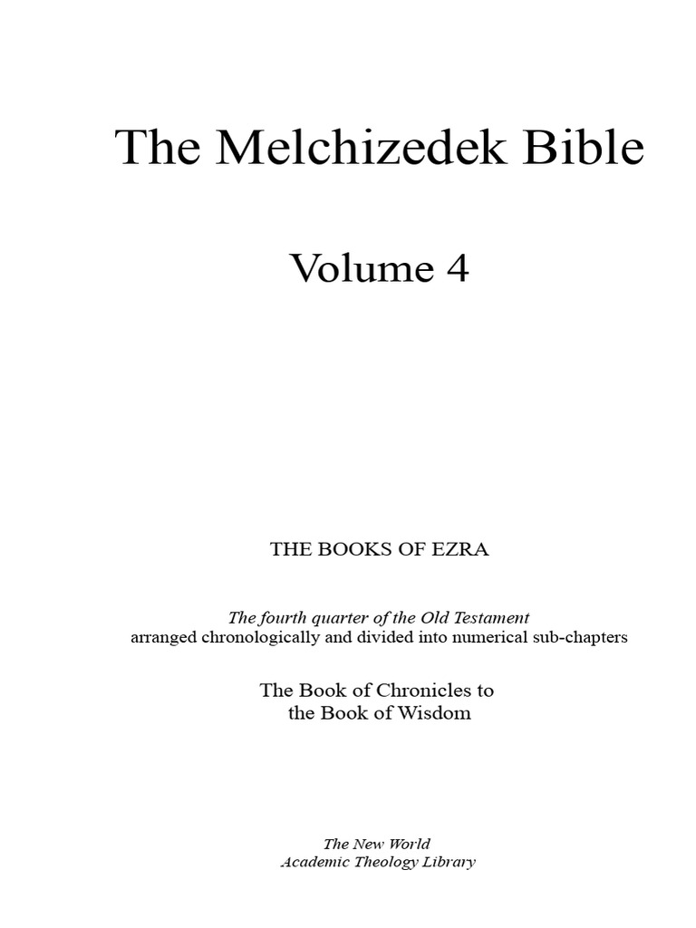 The Melchizedek Bible Volume 4 The Books | Download Free PDF | Maccabees | Ark Of The Covenant