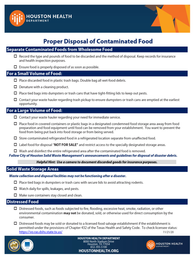 Proper Disposal of Contaminated Food | PDF | Waste | Waste Management