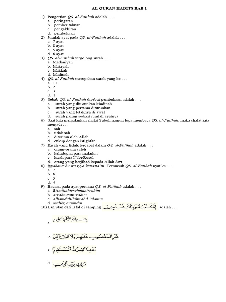 Qurdis Kelas 3 Bab 1 | PDF