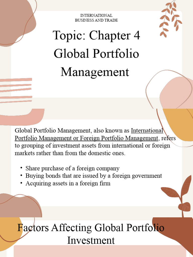 Chapter 4 - Global Portfolio Management | PDF | Franchising | Exports