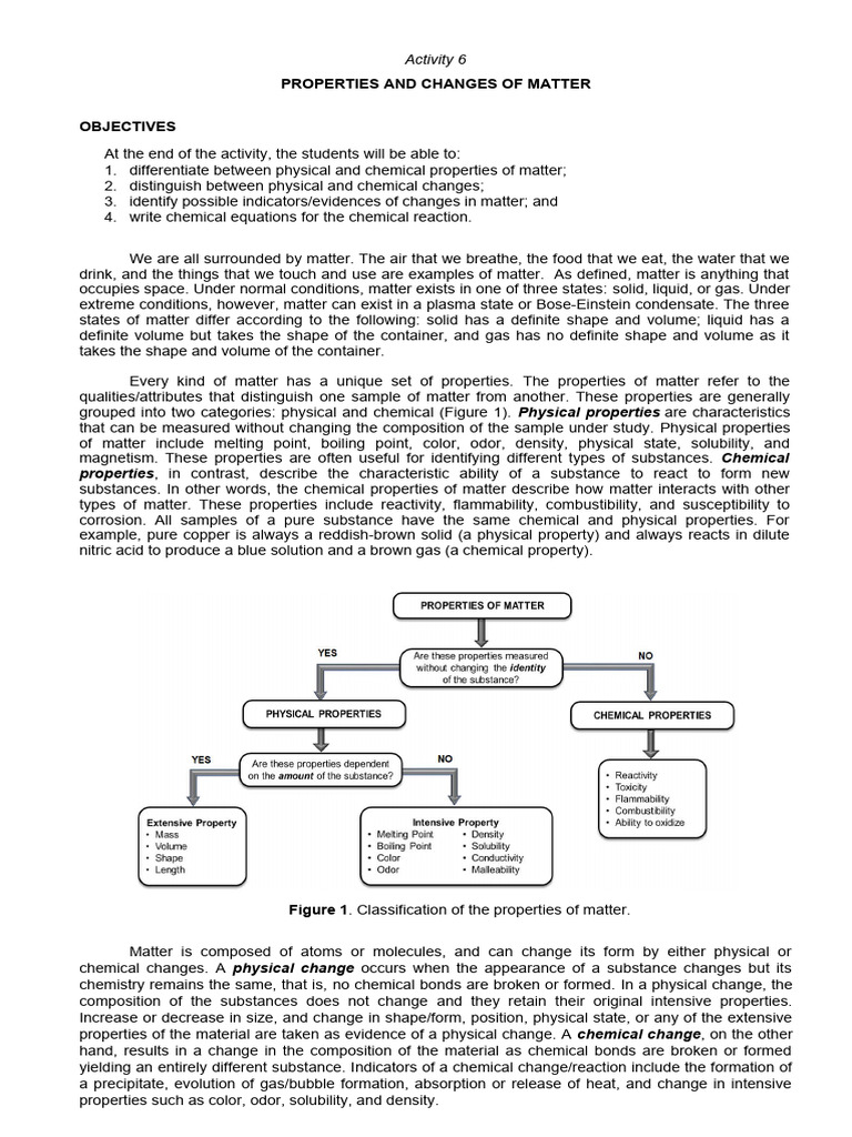 Properties and Changes of Matter | PDF | Chemistry | Matter
