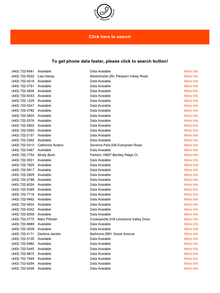 Baltimore 443 722 XXXX | PDF