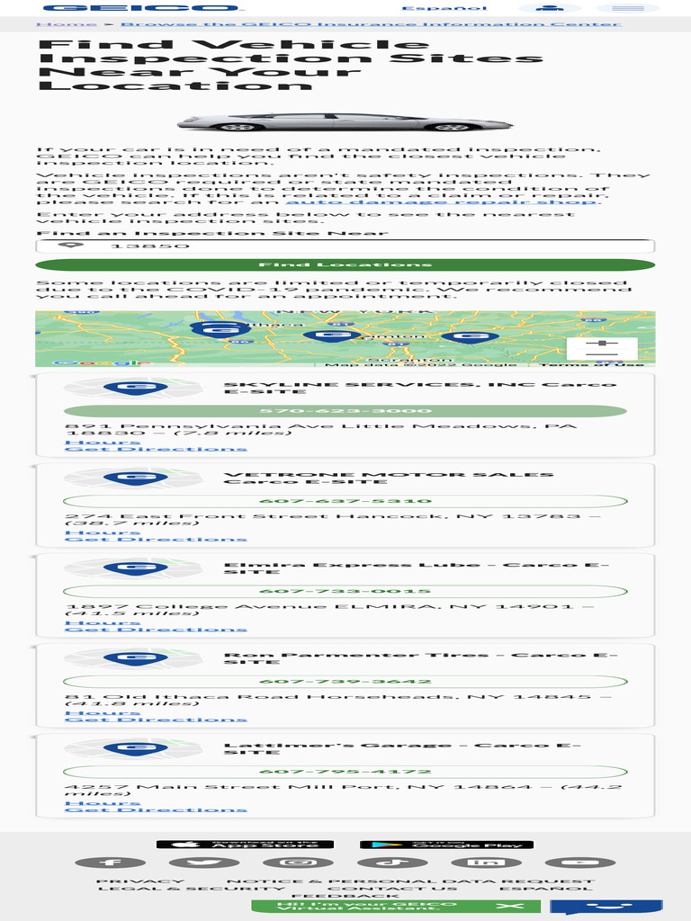 Find Nearby GEICO Inspection Sites | PDF