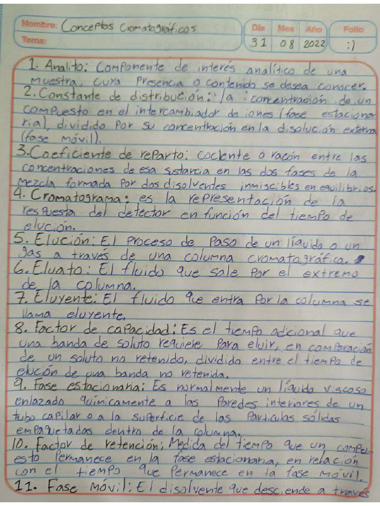 Ramírez Castillo Diego Conceptos Cromatográficos Grupo 6 | PDF