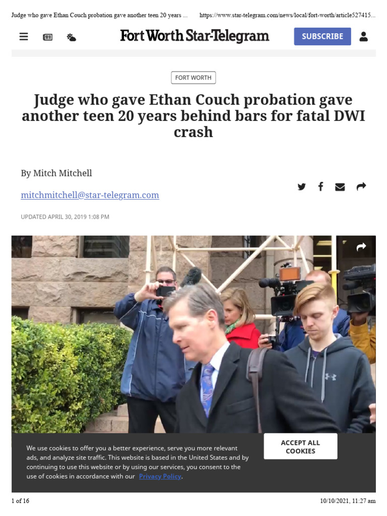 Judge Who Gave Ethan Couch Probation Gave Another Teen 20 Years Behind ...