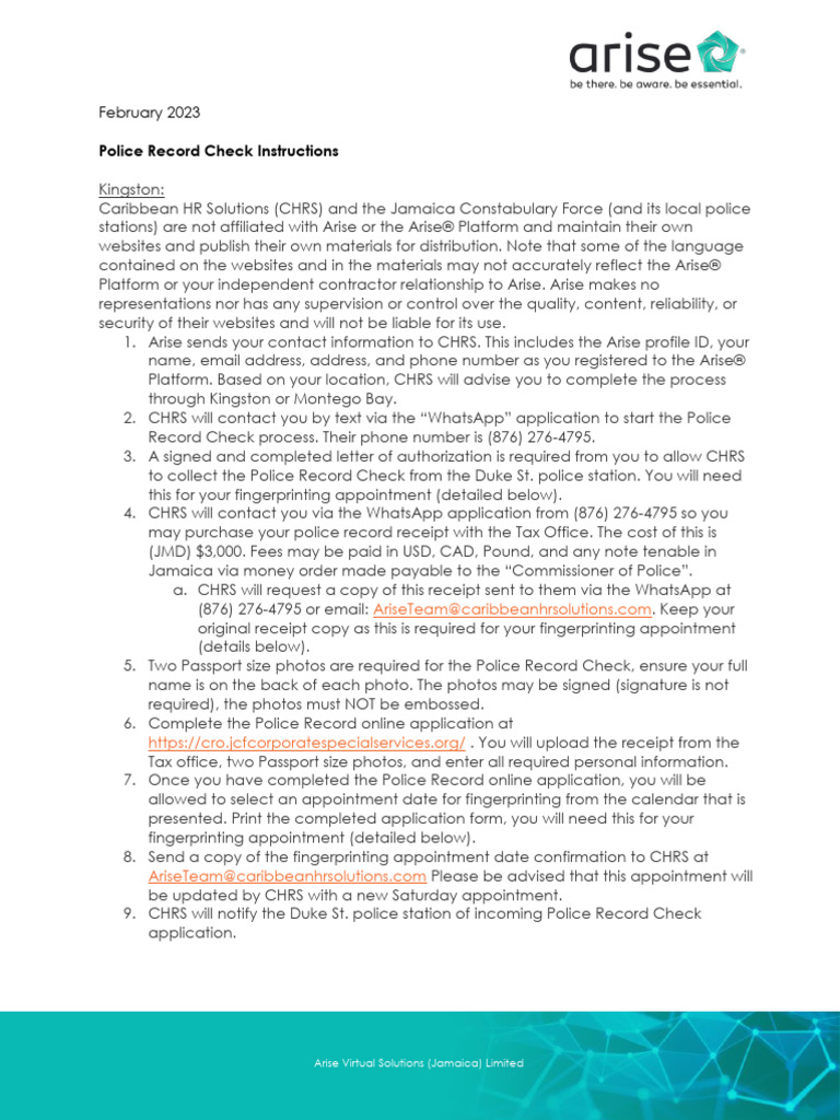 Jamaica Police Record Check Guide | PDF | Criminal Record | Identity ...