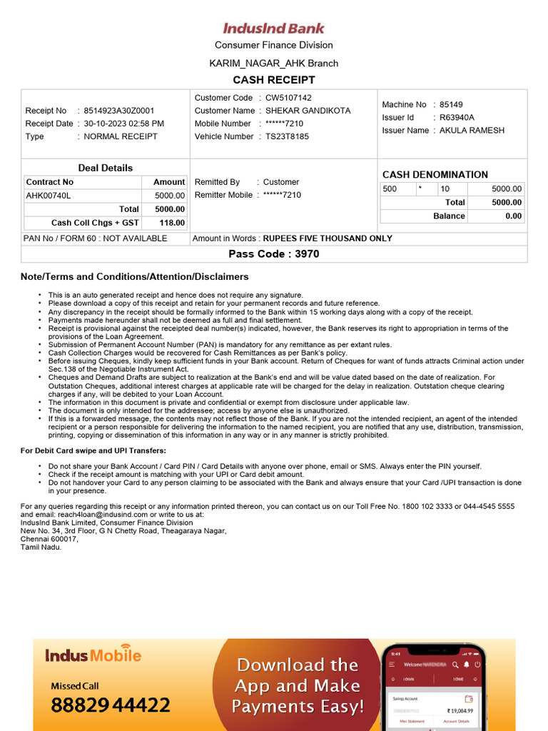 8514923A30Z0001 | PDF | Cheque | Banks