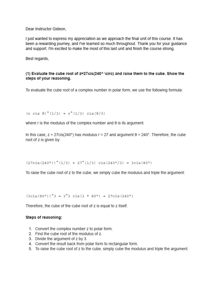 My Last Unit | PDF | Complex Number | Representation Theory