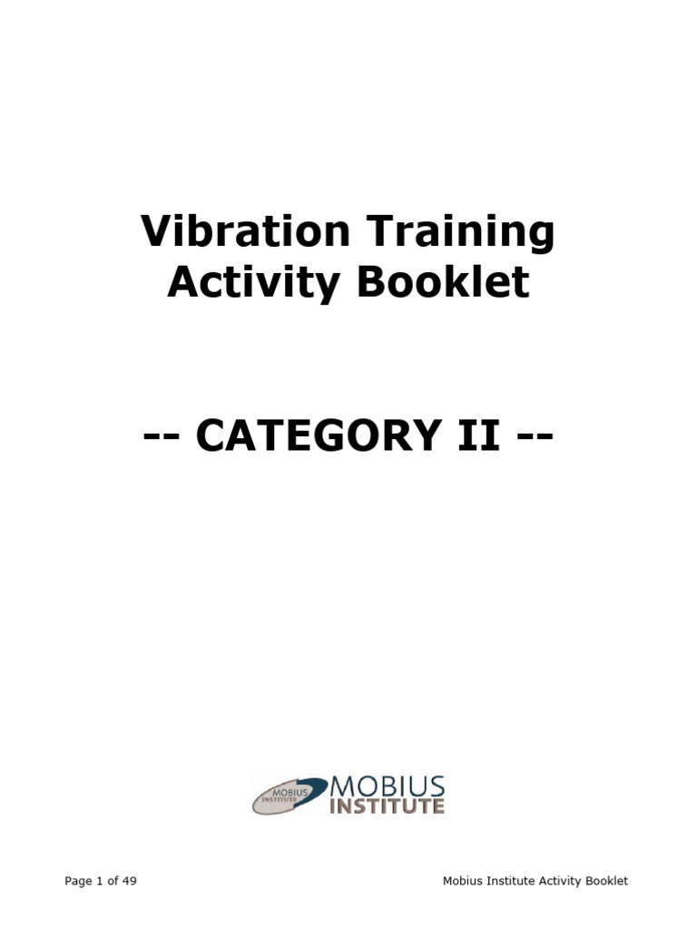 VibrationTrainingActivityBooklet CatII Mobius | PDF | Spectral Density ...