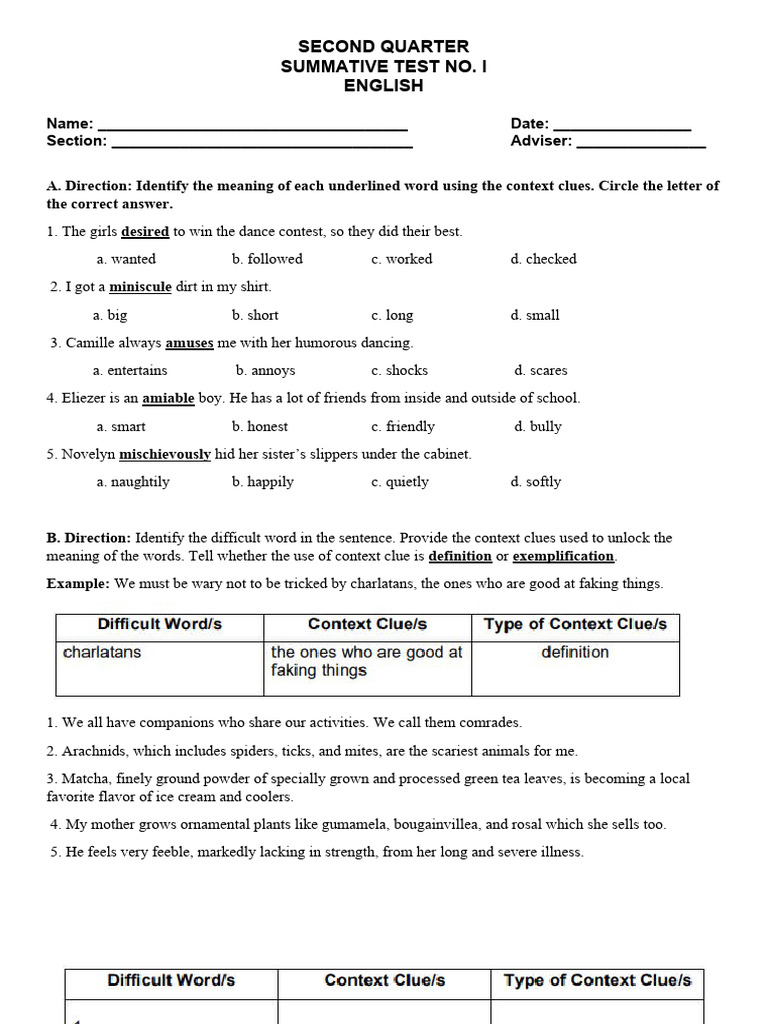 2nd Quarterb Summative tEST | PDF