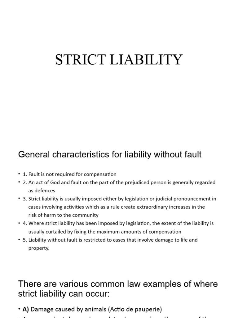Understanding Strict Liability Principles | PDF | Product Liability ...