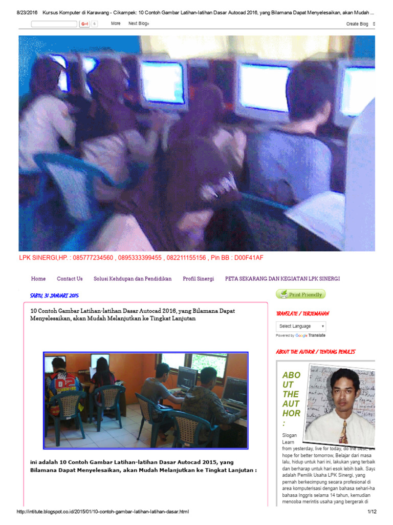 Contoh Gambar Latihan-Latihan Dasar Autocad 2016, Yang Bilamana Dapat ...