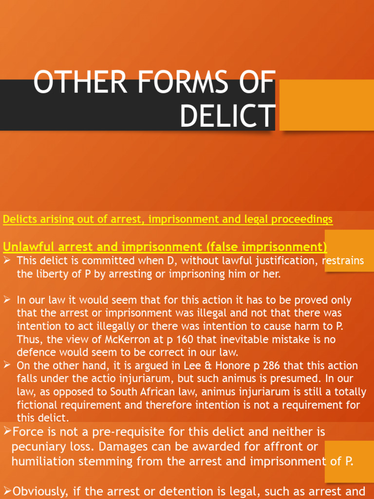 Slide 2 Forms of Delict | PDF