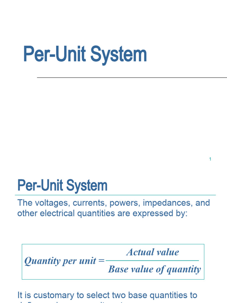 Per-Unit System | PDF